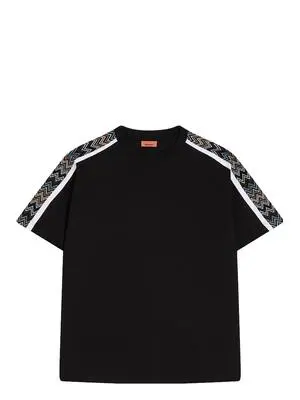 Missoni Knittrimmed Cottonjersey Tshirt Black