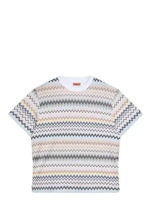 Missoni Crochetknit Cotton Tshirt - Beige