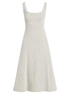 Carolina Herrera Embroidered Cotton Midi Dress - White