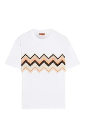 Missoni Embroidered Cottonjersey Tshirt - White