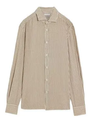 Boglioli Striped Lyocell Shirt - Army Green