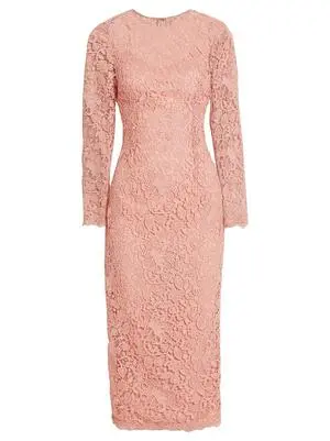 Carolina Herrera Guipure Lace Midi Dress - Blush
