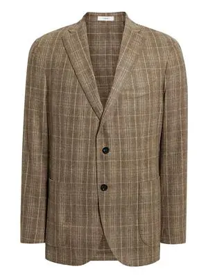 Boglioli Checked Woolflannel Blazer - Taupe