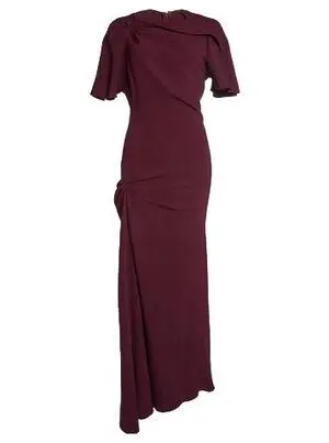 Victoria Beckham Draped A-Line Dress Burgundy
