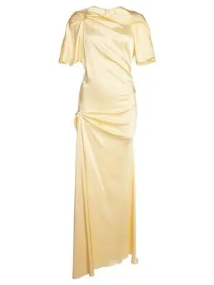 Victoria Beckham Draped A-Line Dress Yellow