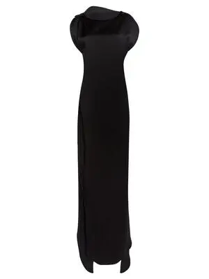 Victoria Beckham Draped Satin Gown - Black