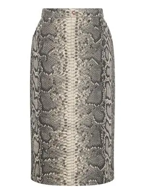 GABRIELA HEARST Adalaide Snake-Printed Denim Midi Skirt