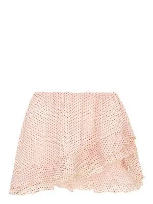 LoveShackFancy Renza Chiffon Mini Skirt - Light Pink