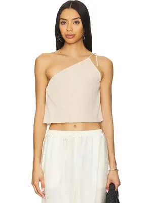 Onia Textured Gauze One-shoulder Top - Egret