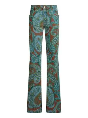 Etro Printed Low-rise Flared-leg Jeans - Multi