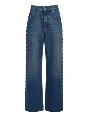 Stella McCartney Buttoned Wide-leg Jeans - Medium Wash
