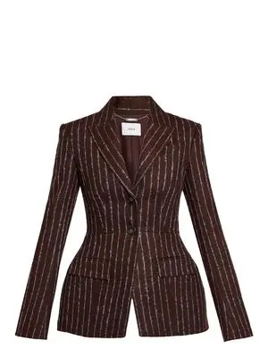 Erdem Striped Wool-blend Blazer - Purple