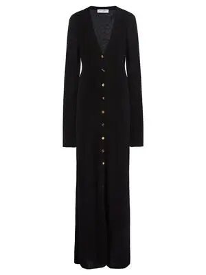 Françoise Cindy Couture Buttoned Maxi Dress - Black