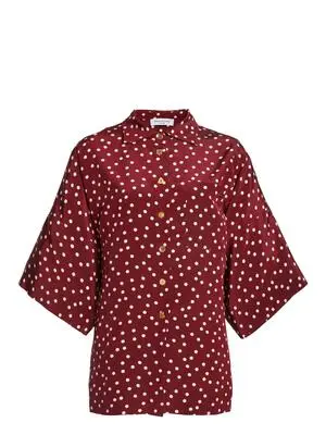 Françoise Zaoua Silk-crepe Shirt - Burgundy