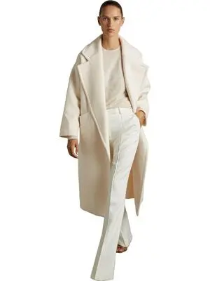 REISS Bridget Wool-blend Coat - Cream