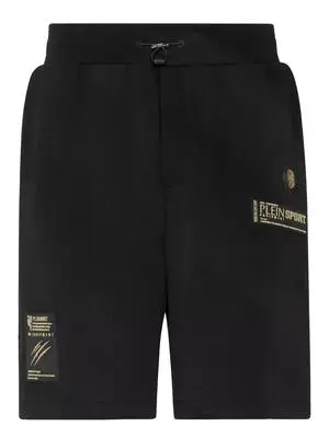 PLEIN SPORT Logo-appliqué Shorts - Black