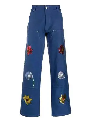 SKY HIGH FARM WORKWEAR Sequin-embellished Trousers - Blue
