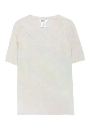 Dkny Logo-jacquard T-shirt - Pbl - Pebble