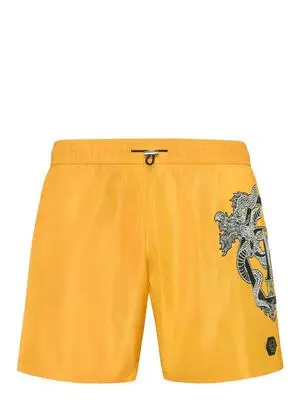 Philipp Plein Graphic-print Swim Shorts - Yellow