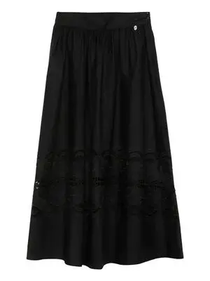 Liu Jo Embroidered Midi Skirt - Black