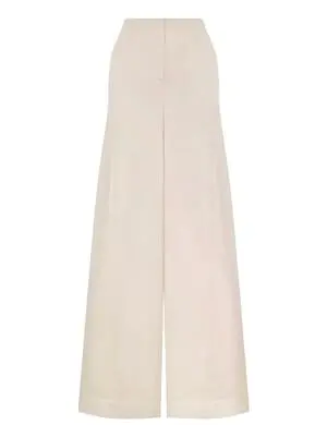Alberta Ferretti High-rise Palazzo Trousers - Neutrals