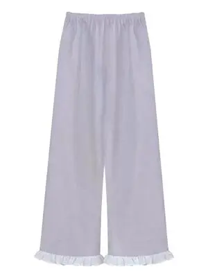 Sleeper Organic Linen Straight-leg Trousers - Purple