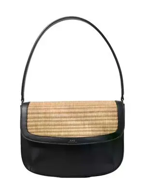 A.p.c. Sarah Woven-panel Shoulder Bag - Black