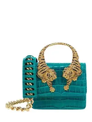 Roberto Cavalli Crocodile-effect Tote Bag - Blue