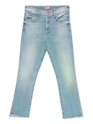MOTHER The Insider Crop Step Fray Jeans - Blue