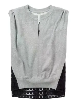 3.1 Phillip Lim 3.1 Phillip Lim Cotton Sleeveless Top Md Heather Grey - Navy