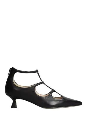 ANNA F. 50mm Leather Pumps - Black