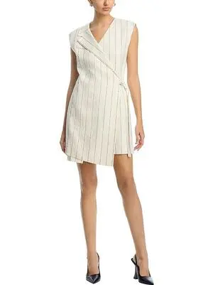 BOSS Dagania Striped Wrap Dress - Navy Pinstripe