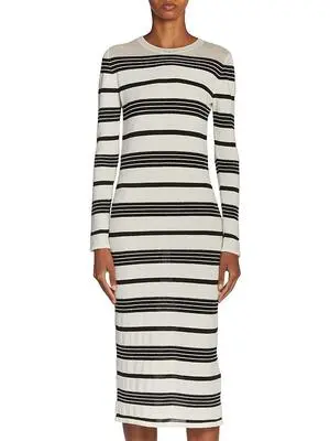 Moncler Striped Midi Dress - Dark Gray