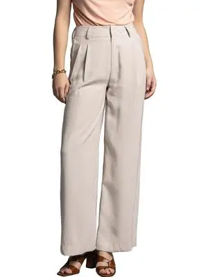 WEEKEND LOS ANGELES Lacy Straight Leg Trousers - Soft Grey