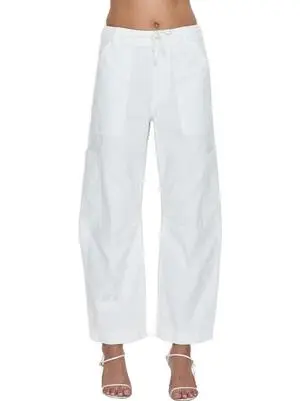 PISTOLA Sabrina High-waist Barrel Twill Utility Pants - White