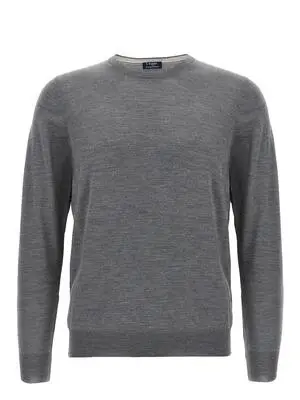 BARBA NAPOLI Wool And Silk Crew Neck Sweater - Gray