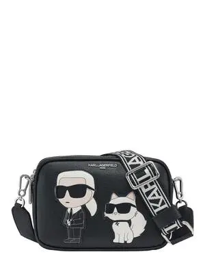 Karl Lagerfeld Paris Maybelle Crossbody With Karl & Choupette Pins - Black Combo