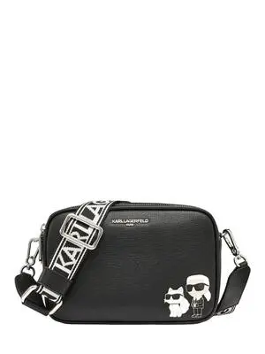 Karl Lagerfeld Paris Maybelle Crossbody With Karl & Choupette Pins - Black