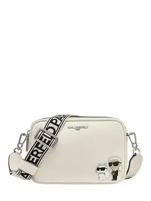 Karl Lagerfeld Paris Maybelle Crossbody With Karl & Choupette Pins - White