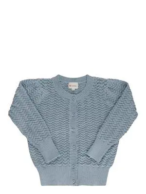 ELY'S & CO. Ely's & Co. Looms Wave Collection Knit Pointelle Cardigan