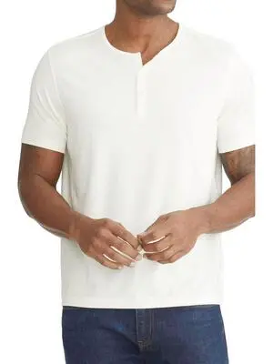 UNTUCKIT Ecosoft Short Sleeve Henley White
