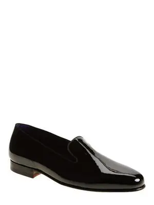 Ralph Lauren Purple Label Alonzo Patent Leather Loafer - Black