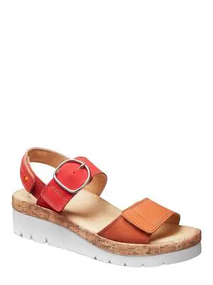 Samuel Hubbard Portola Two Strap Sandal - Two Tone Coral Nubuck