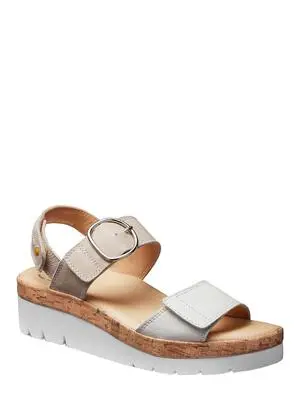Samuel Hubbard Portola Two Strap Sandal - Two Tone White Leather