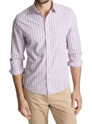 UNTUCKIT Fairchild Plaid Wrinkle Free Cotton Button-up Shirt - Pink