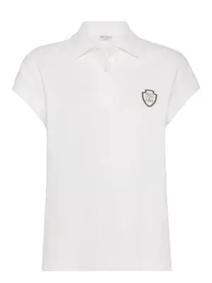 Brunello Cucinelli Logo-patch Polo Shirt - White