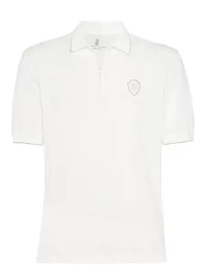 Brunello Cucinelli Cotton Logo-tennis Polo Shirt - White