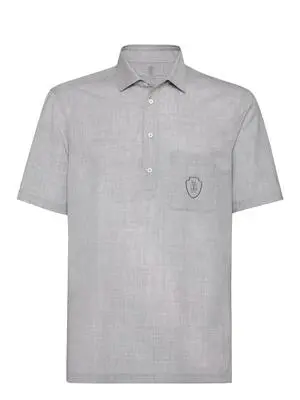 Brunello Cucinelli Poplin Polo Shirt - Grey
