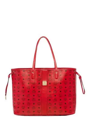 Mcm Reversible Liz Shopper Visetos Large - Ruby Red