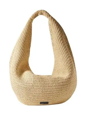 Khaite Olivia Large Raffia Shoulder Bag - Neutrals